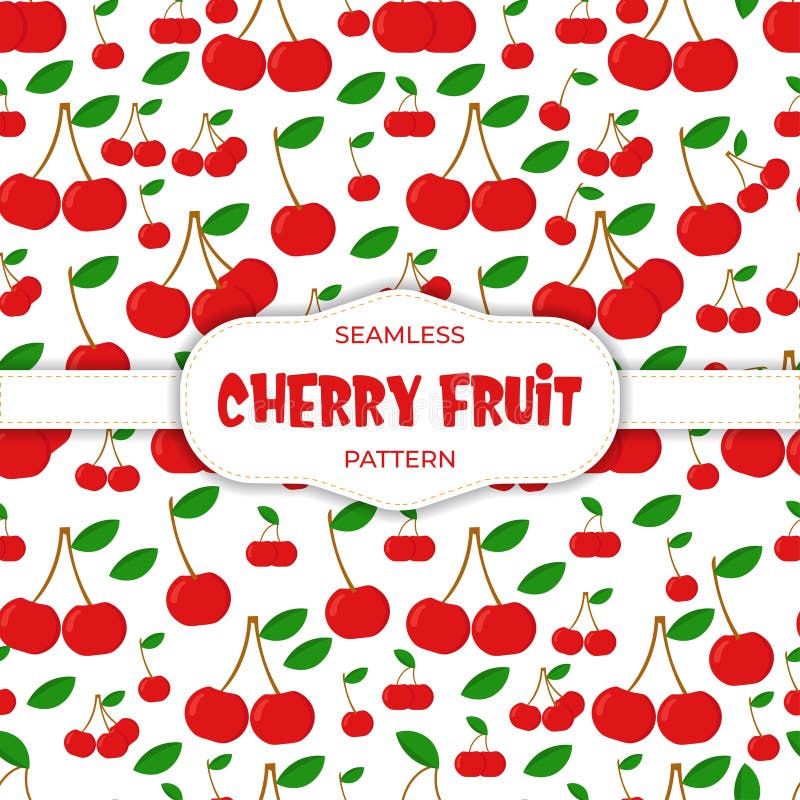 Cherry Summer Tropical Fruits Seamless Background Pattern Background ...