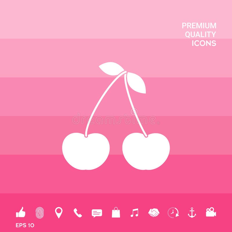 Cherry symbol icon stock vector. Illustration of fresh - 116294488