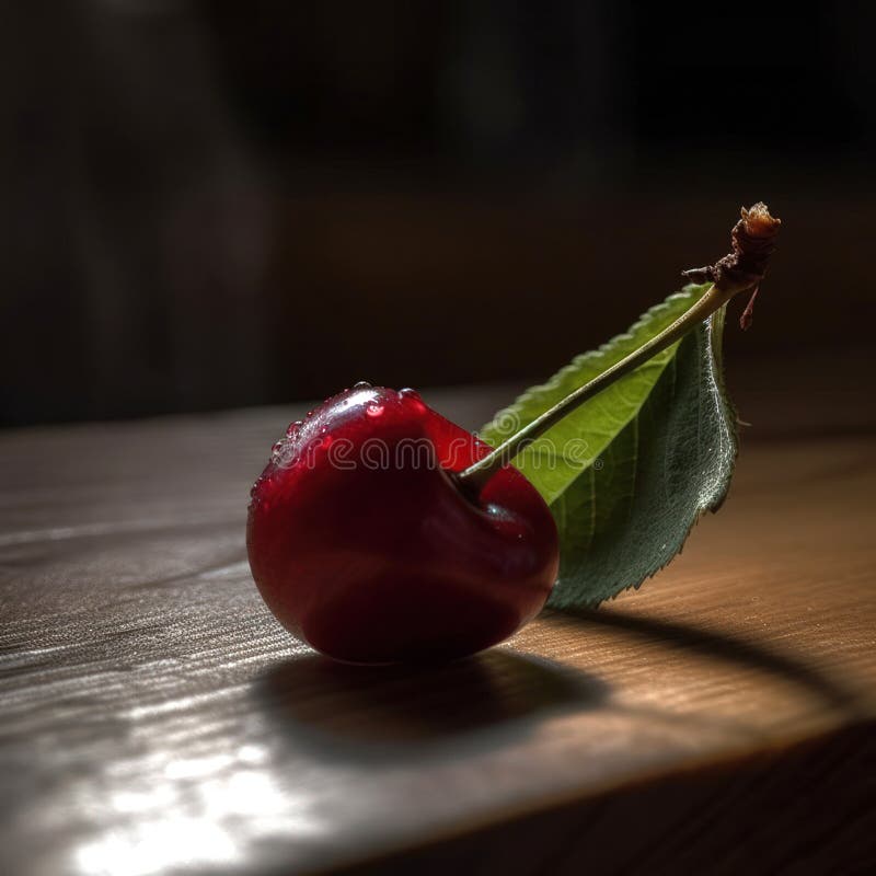 Cherry on the Table. Generative AI. Stock Illustration - Illustration ...