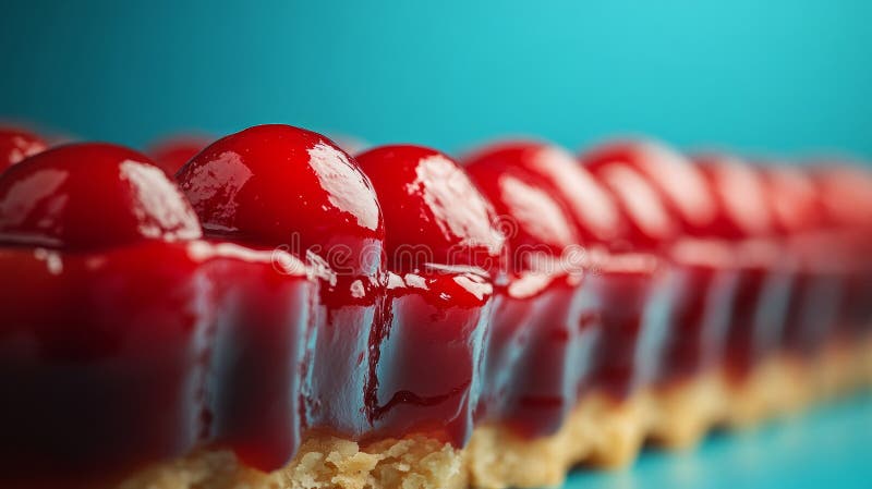 Cherry Tart with Vibrant Red Glazed Topping. Stock Photo - Image of ...