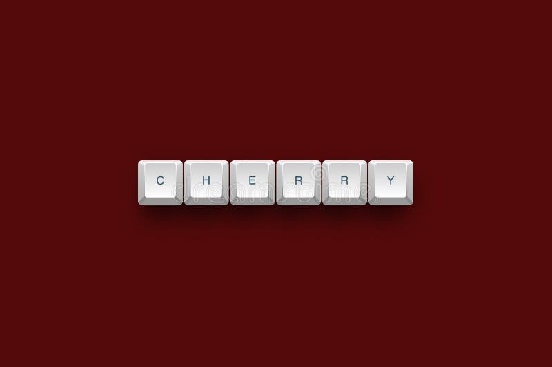Cherry Text on a 3d Keyboard Button with Shadow Concept Series 2 Stock ...