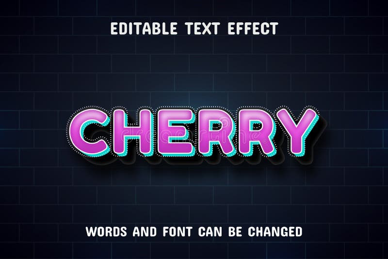 Cherry Text - Editable Text Effect Stock Vector - Illustration of logo ... Cherry Text - Editable Text Effect Stock Vector - Illustration of logo ...