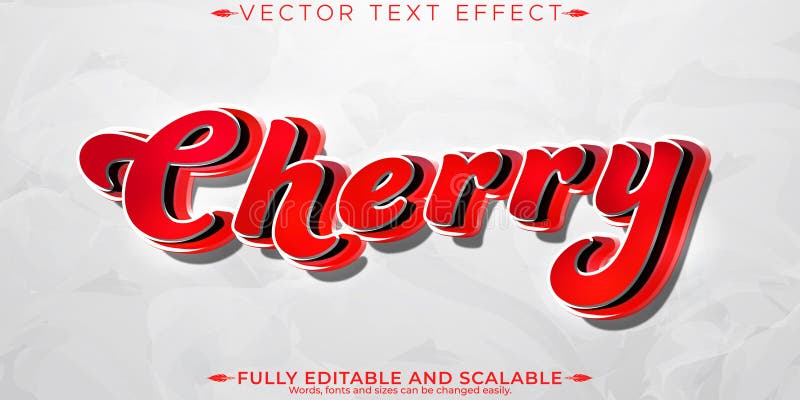 Cherry Text Effect, Editable Fruit and Fresh Text Style Stock Vector ...