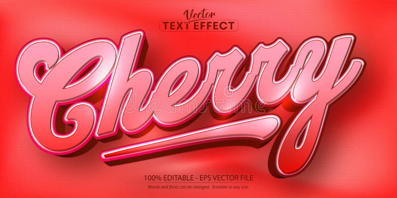 Cherry Text, Red Color Style Editable Text Effect Stock Vector ...