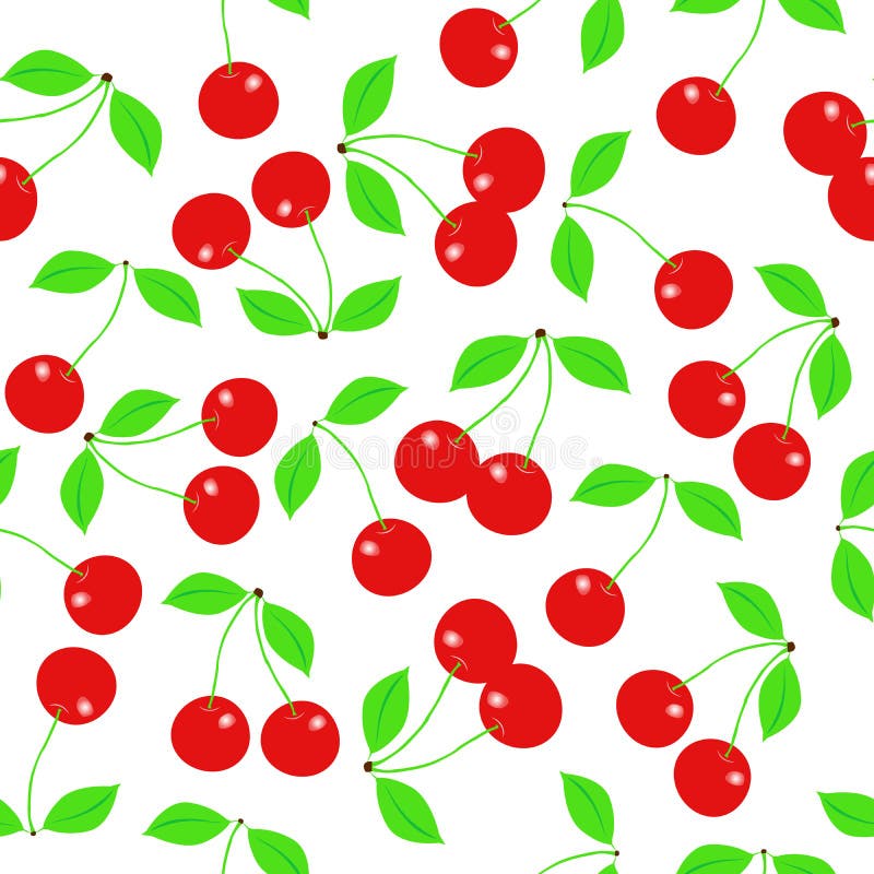 Cherry Texture Vector - Illustration. Berry Fruit. Cherry. Dessert ...