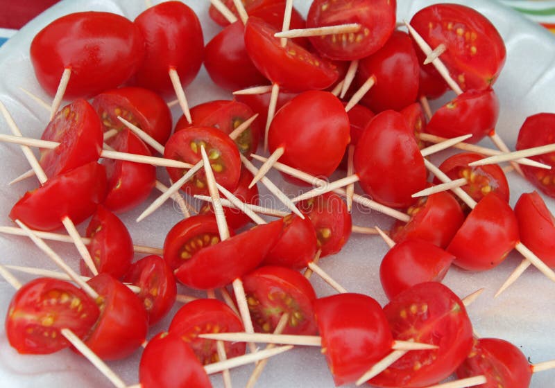 Cherry Tomato Appetizers stock image. Image of toothpicks - 60821929