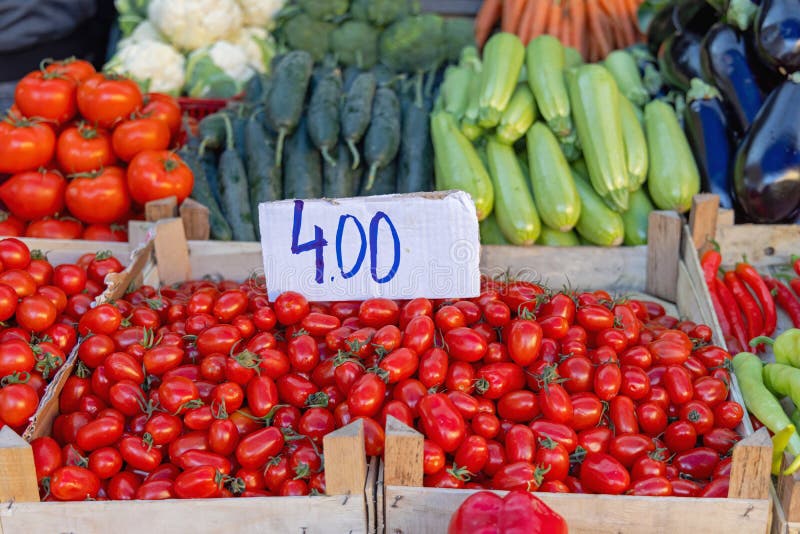 Cherry Tomato Crates stock image. Image of price, city - 237261815