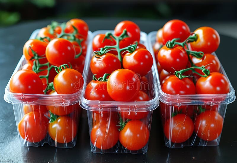 The Cherry Tomatoes in a Transparent Plastic Bag. Stock Illustration ...