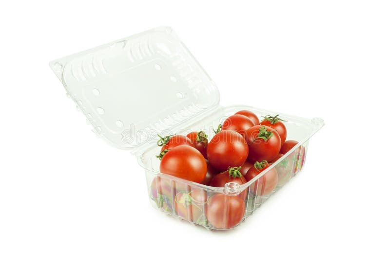 Cherry tomatoes in a box stock image. Image of shiny - 85825739