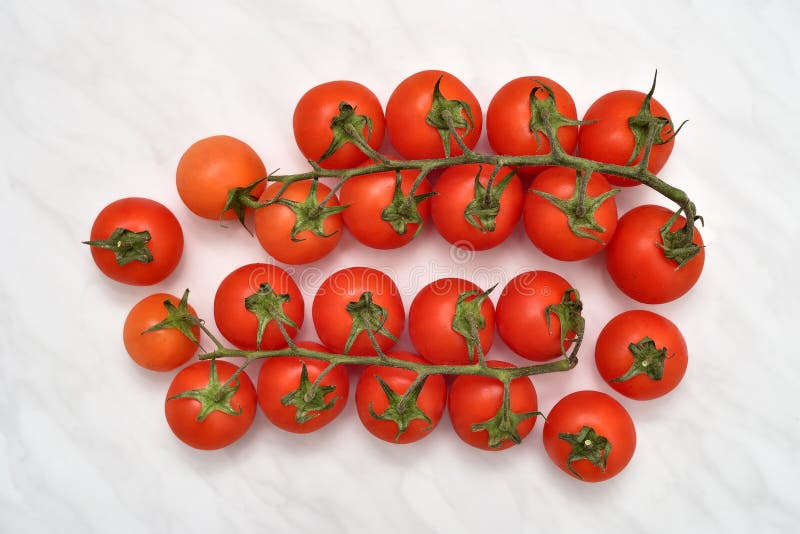 Cherry Tomatoes on the Marble Table Texture Stock Photo - Image of ...