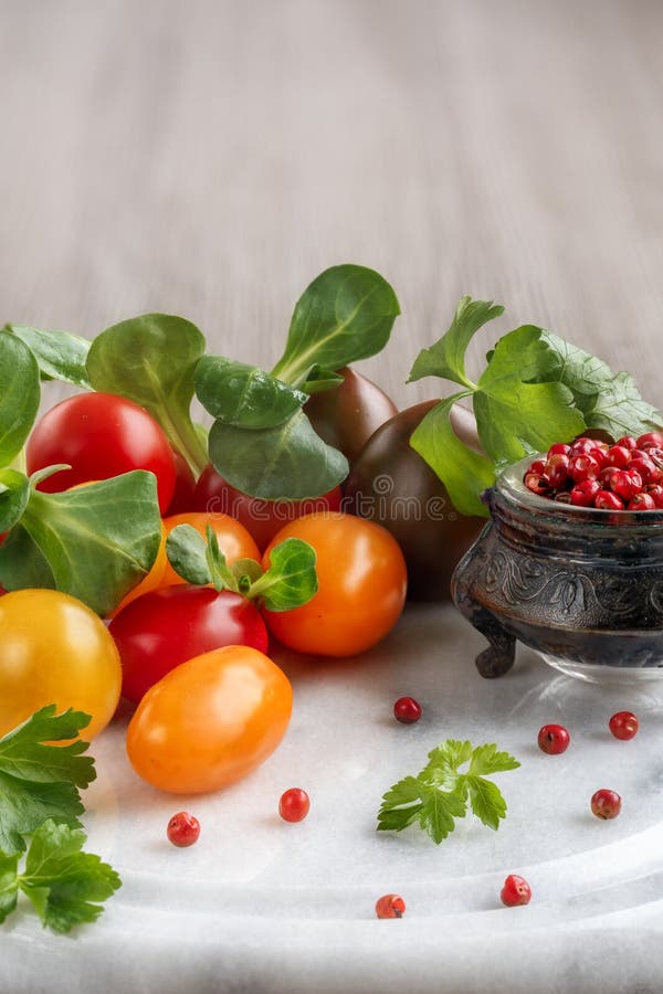 Cherry Tomatoes and Peruvian Pepper Stock Photo - Image of vegetable ...