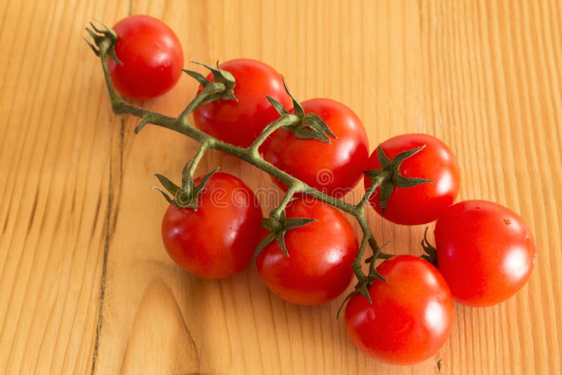 Cherry Tomatoes on the Plank Table Stock Image - Image of vegetables ...