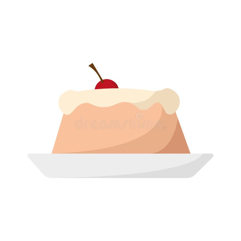 Cherry Topped Pudding. Vector Stock Illustration - Illustration of ...