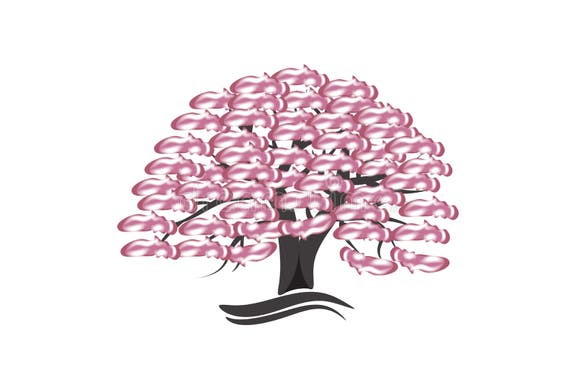 Cherry blossom tree logo stock vector. Illustration of forest - 203750724