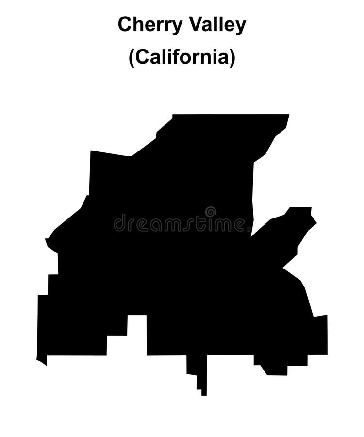 Cherry Valley outline map stock illustration. Illustration of area ...