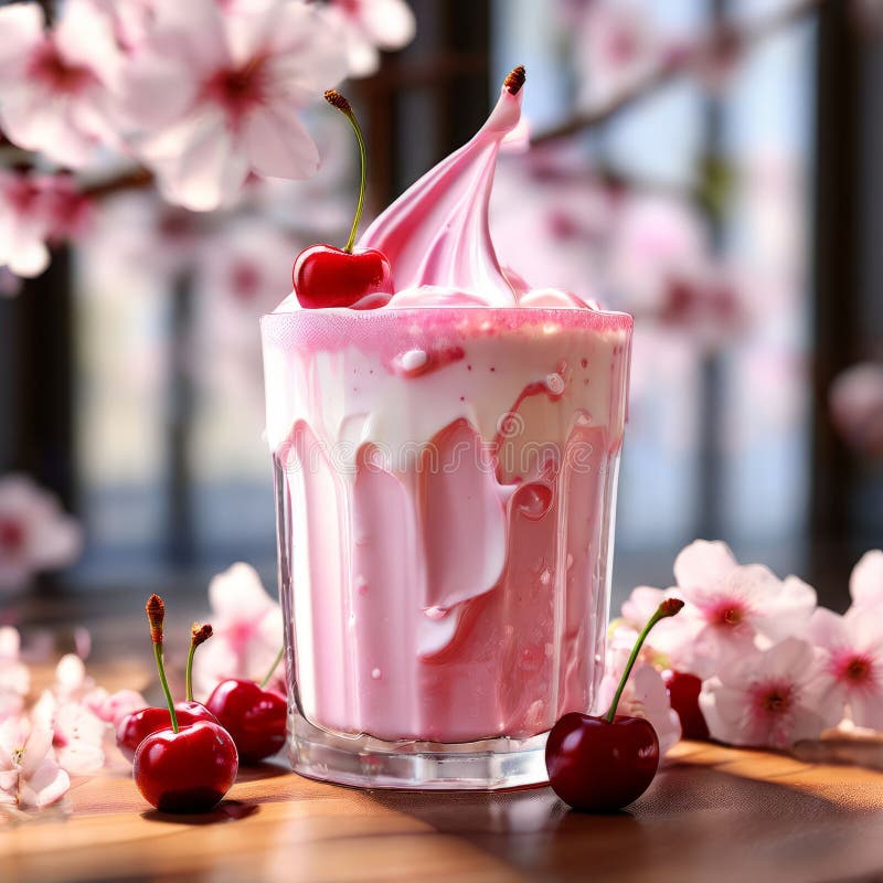 Cherry Vanilla Milk Rich and Indulgent Cherry Vanilla Milk Flo Stock ...