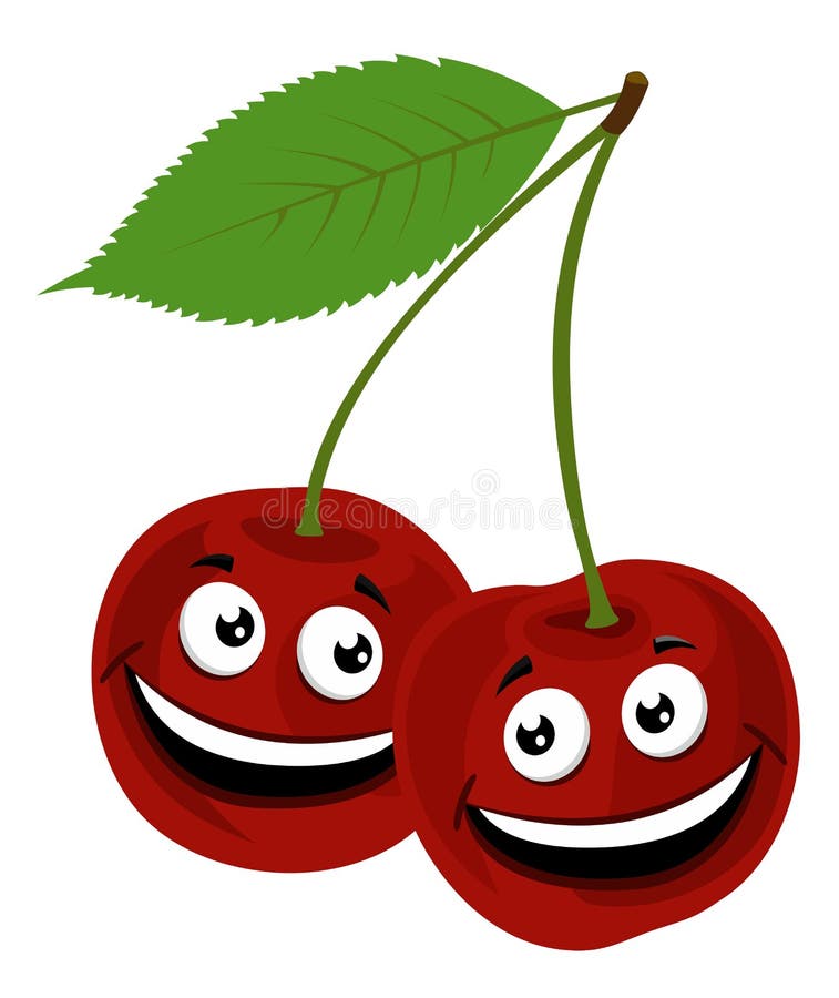 Face and cherries stock vector. Illustration of mouth - 19635253