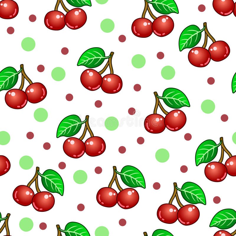 Cherry vector pattern stock vector. Illustration of fresh - 188808407