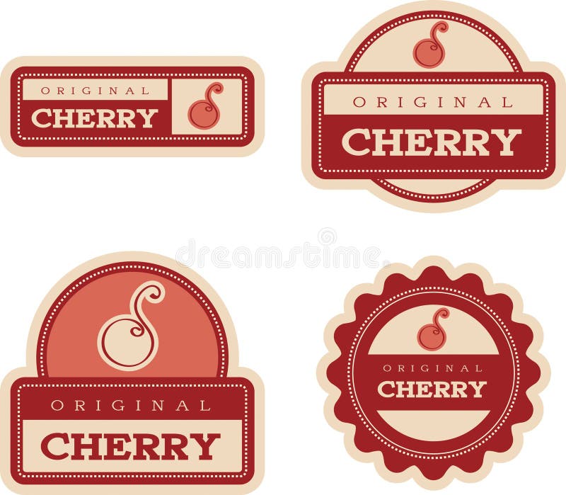 Cherry Vintage Food Labels ilustración del vector. Ilustración de sabor ...