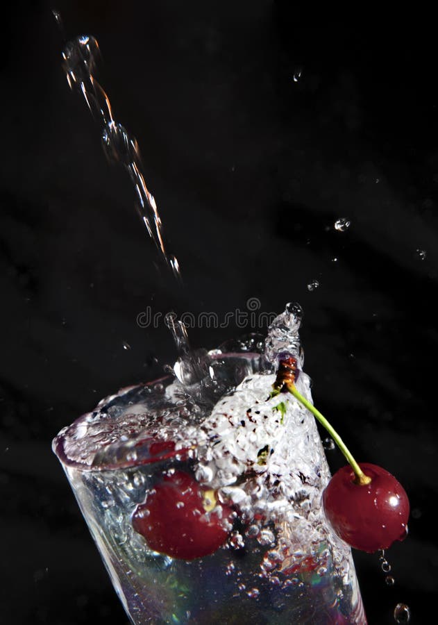 Cherry in water. stock photo. Image of fresh, food, freshness - 14974042