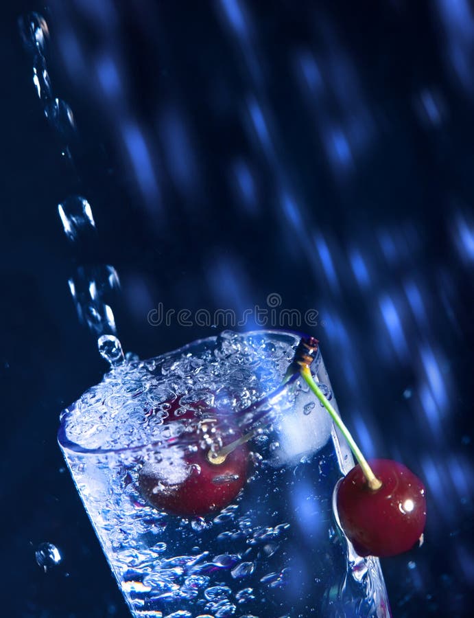 Cherry in water. stock photo. Image of drink, liquid - 15029306