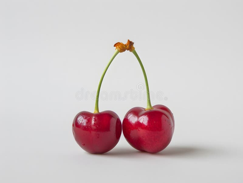 Cherry and Cherry on a White Background Stock Illustration ...