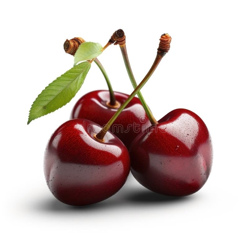 Cherry on White Background. Healthy Food Concept Stock Illustration ...