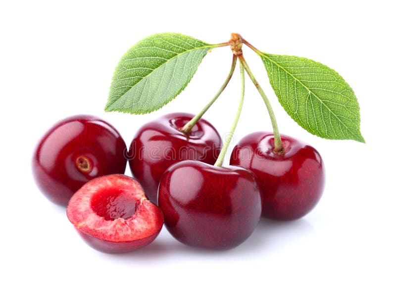 Cherry on a White Background Stock Image - Image of dessert, fruit ...