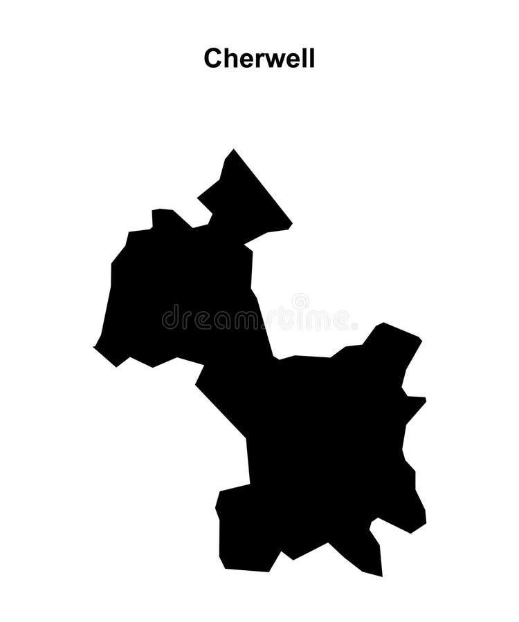 Cherwell outline map stock illustration. Illustration of great - 371642512