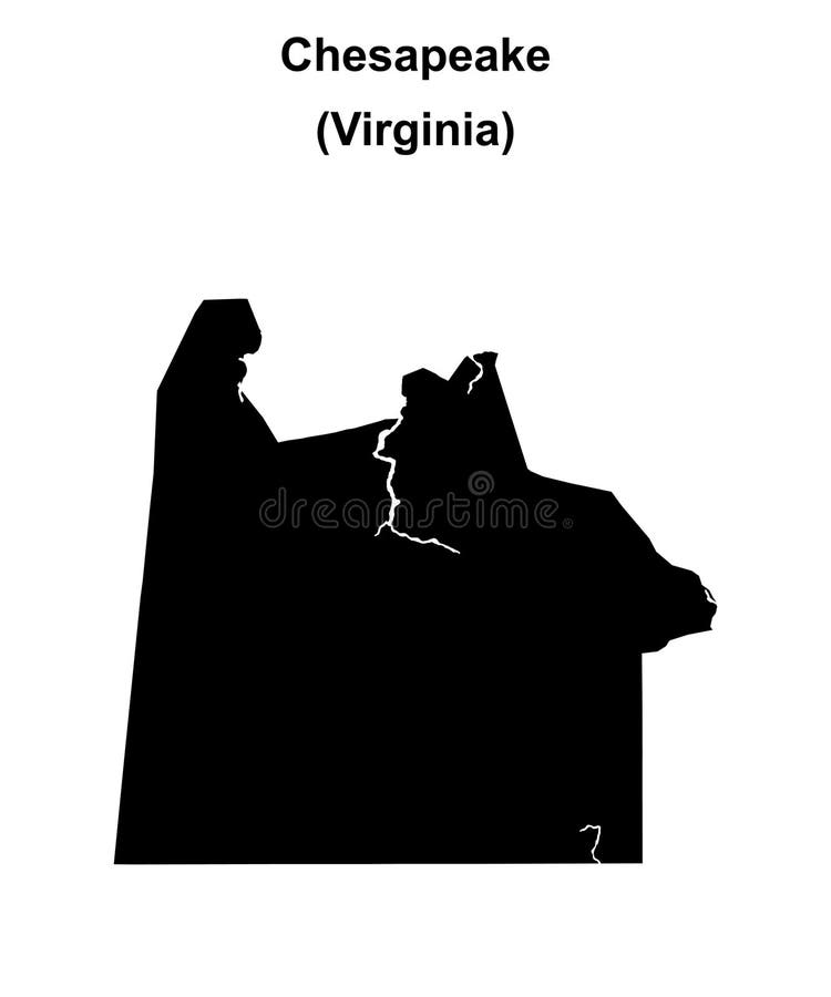 Chesapeake outline map stock vector. Illustration of virginia - 361870955