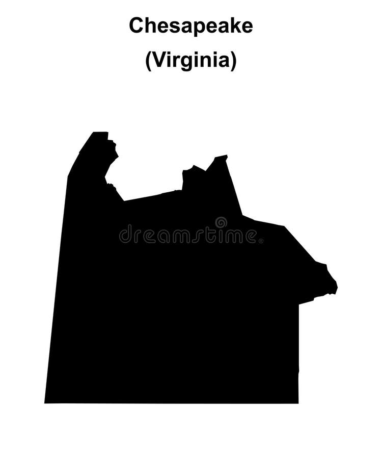 Chesapeake outline map stock vector. Illustration of border - 357616281