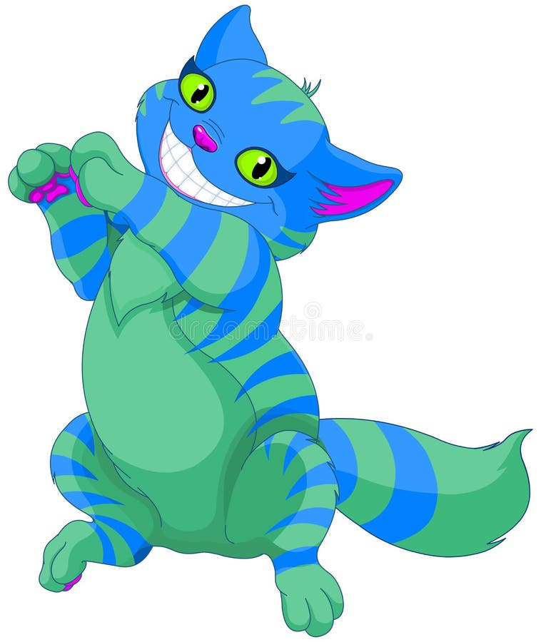 Smiling Cheshire Cat stock vector. Illustration of sitting - 42228603