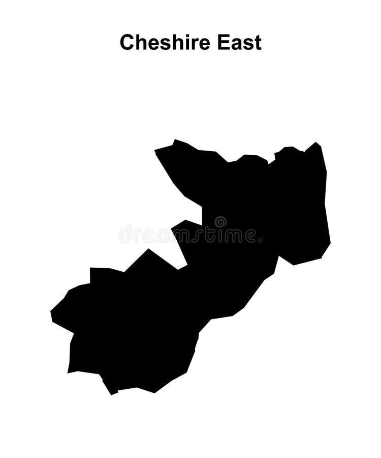 Cheshire East outline map stock vector. Illustration of county - 360361461