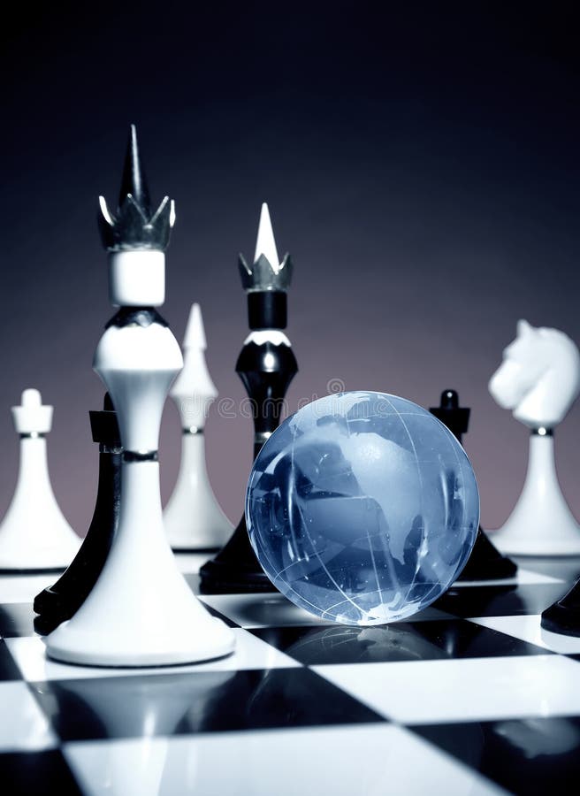Earth at the chess board stock photo. Image of macro - 20583008