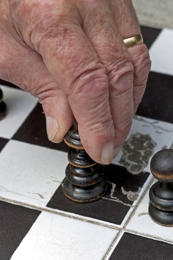 A Senior Hand Moving the Rook Stock Image - Image of game, sports: 14620549