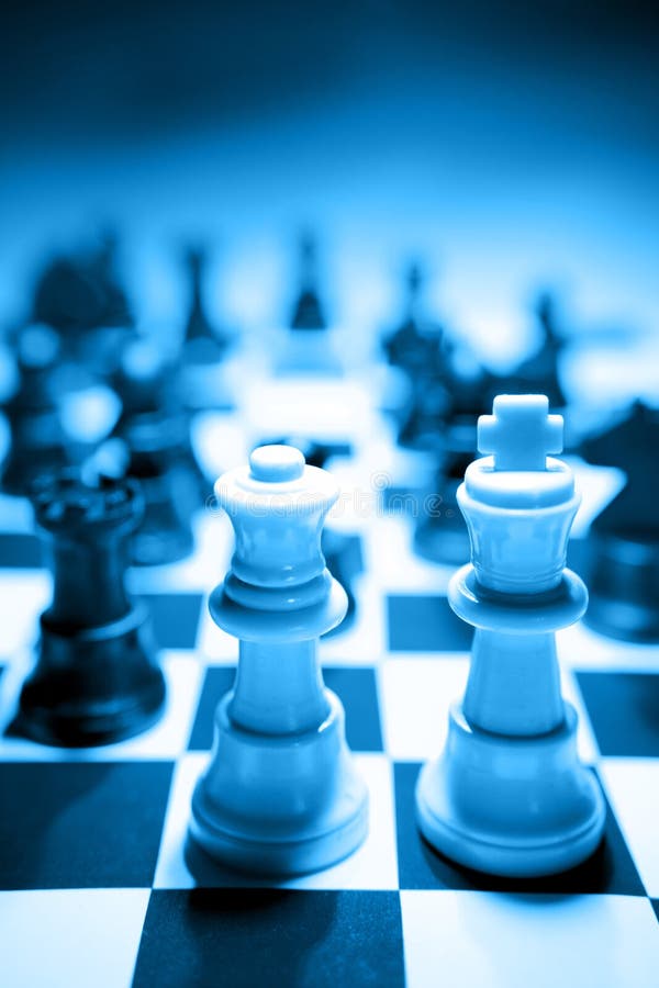 Chess set stock photo. Image of blue, light, pieces, illuminated - 3091432