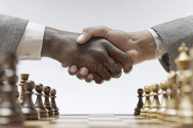 Chess Agreement: a Handshake Over the Board Stock Illustration ...