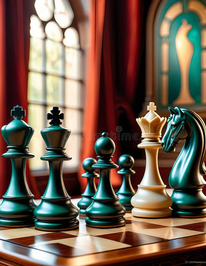 Chess Battle Amidst Gothic Architecture Stock Photo - Image of ...