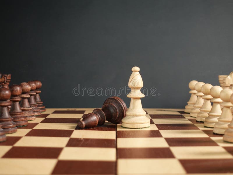 Chess Chess Bishop Face To Face on the Chessboard. the Victory of White ...