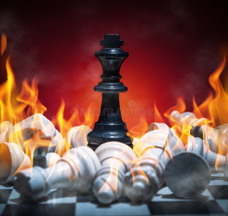 Chess black king won stock image. Image of pieces, leisure - 197642779