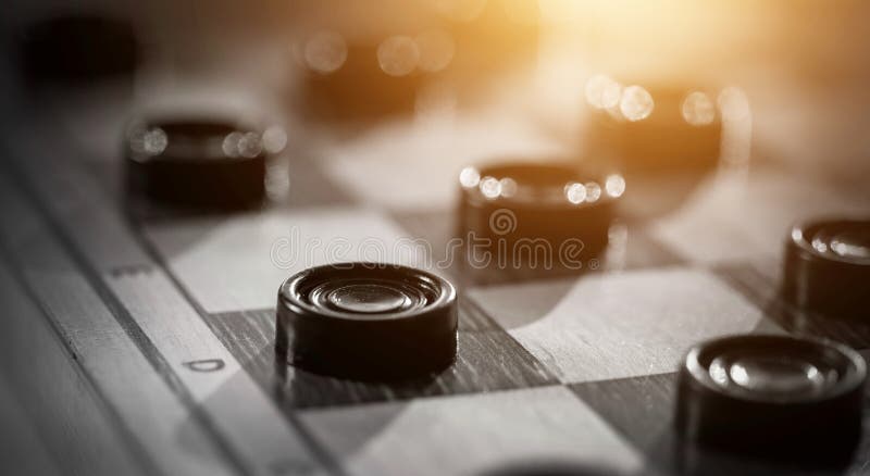 Chess board with checkers stock image. Image of intelligence - 215184605