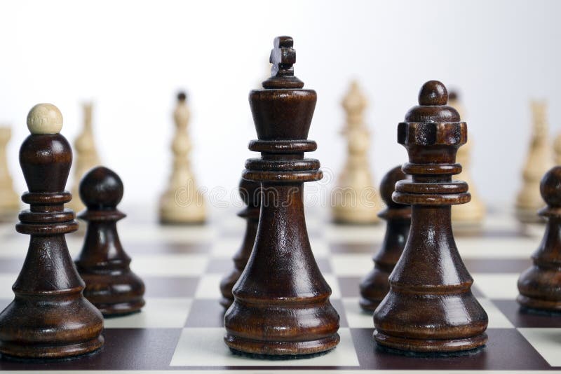 Chess Board with Chess Pieces Stock Image - Image of battle, check ...