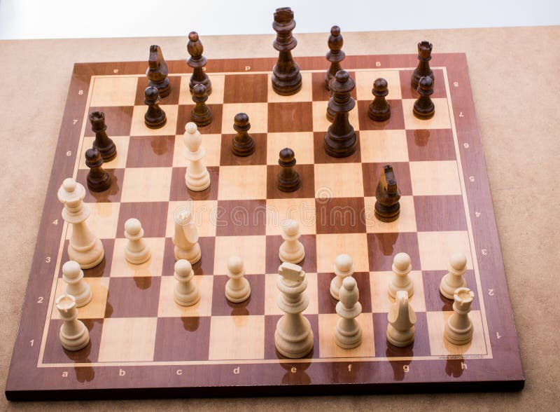 Chess Board with Chess Pieces Stock Image - Image of piece, success ...