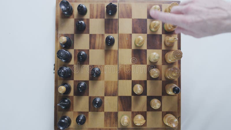 Beginning of a chess game stock video. Video of board - 77304309
