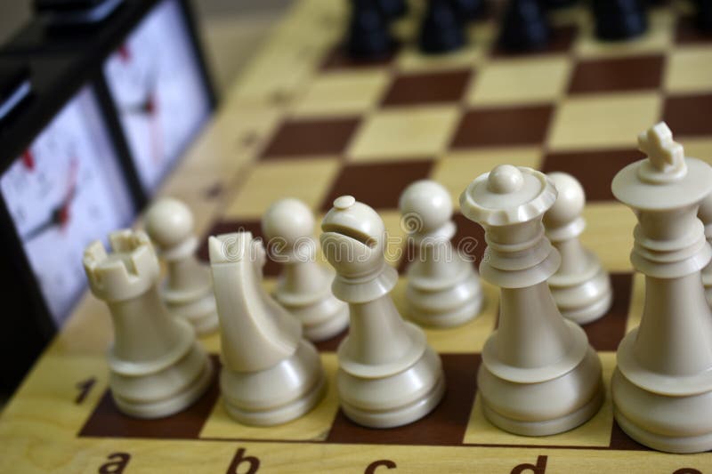 A Chess Board and a Chess Clock. Chess Competitions Stock Image - Image ...