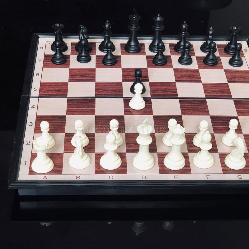 Chess Board Close Up Showing Part of Chess Pieces Stock Image - Image ...