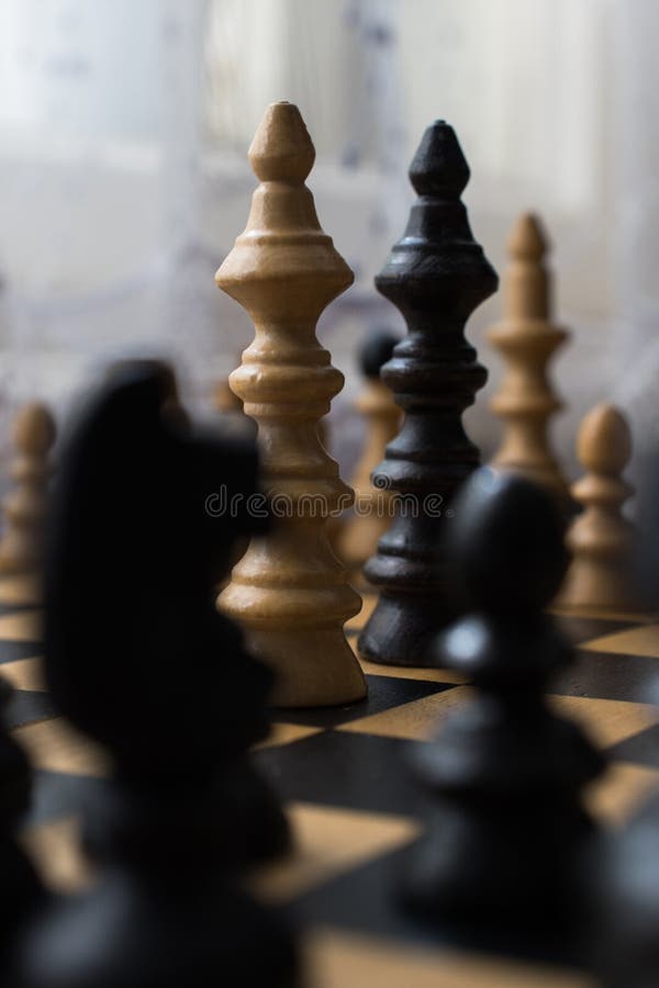 Chess Board with Figures. Negotiation. Stock Image - Image of strategy ...