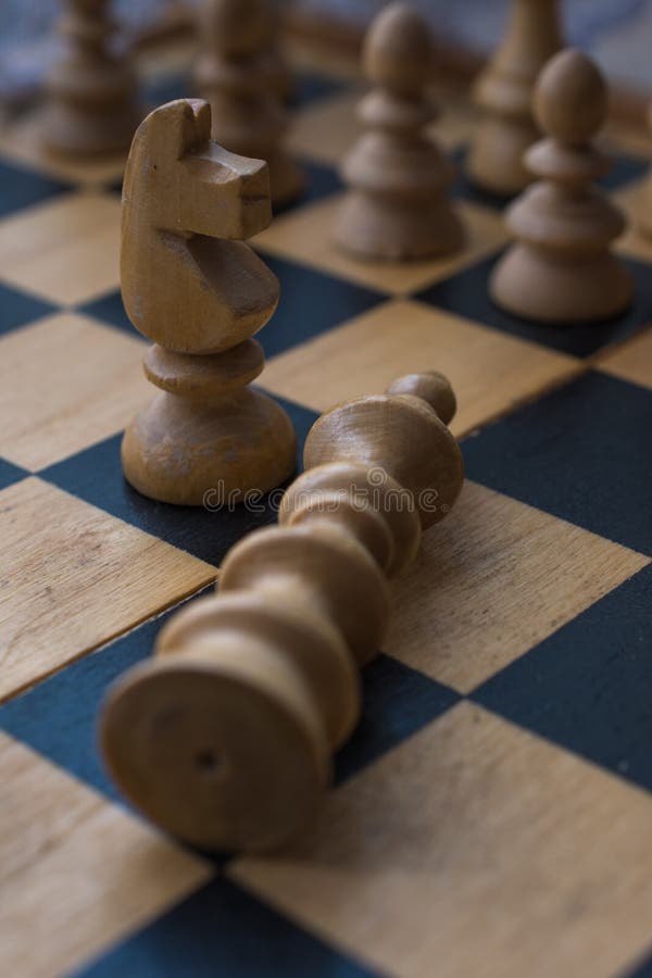 Chess Board with Figures. the King is Dead. Stock Photo - Image of ...