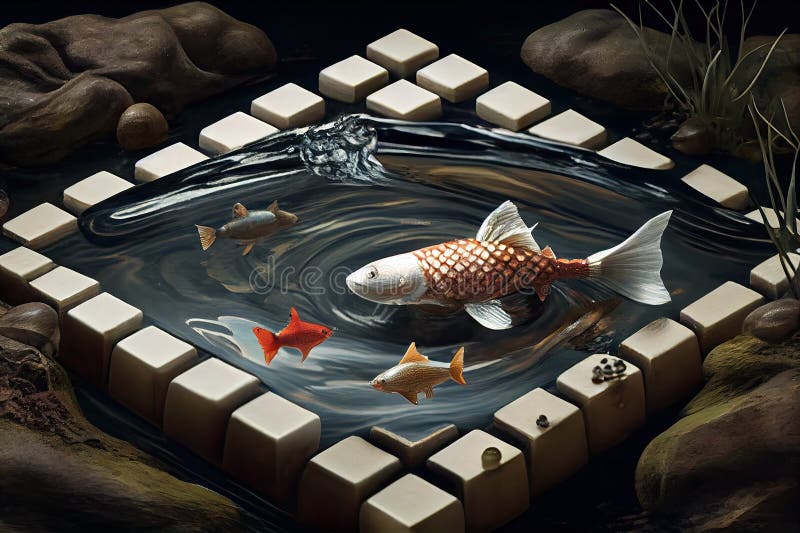 Chess Board Floating in a Void, with Ominous Figures and Creatures ...
