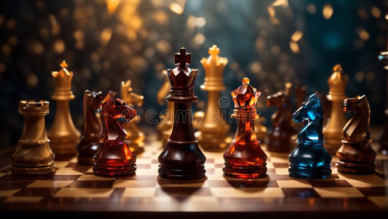 Chess board game at arena stock illustration. Illustration of website ...